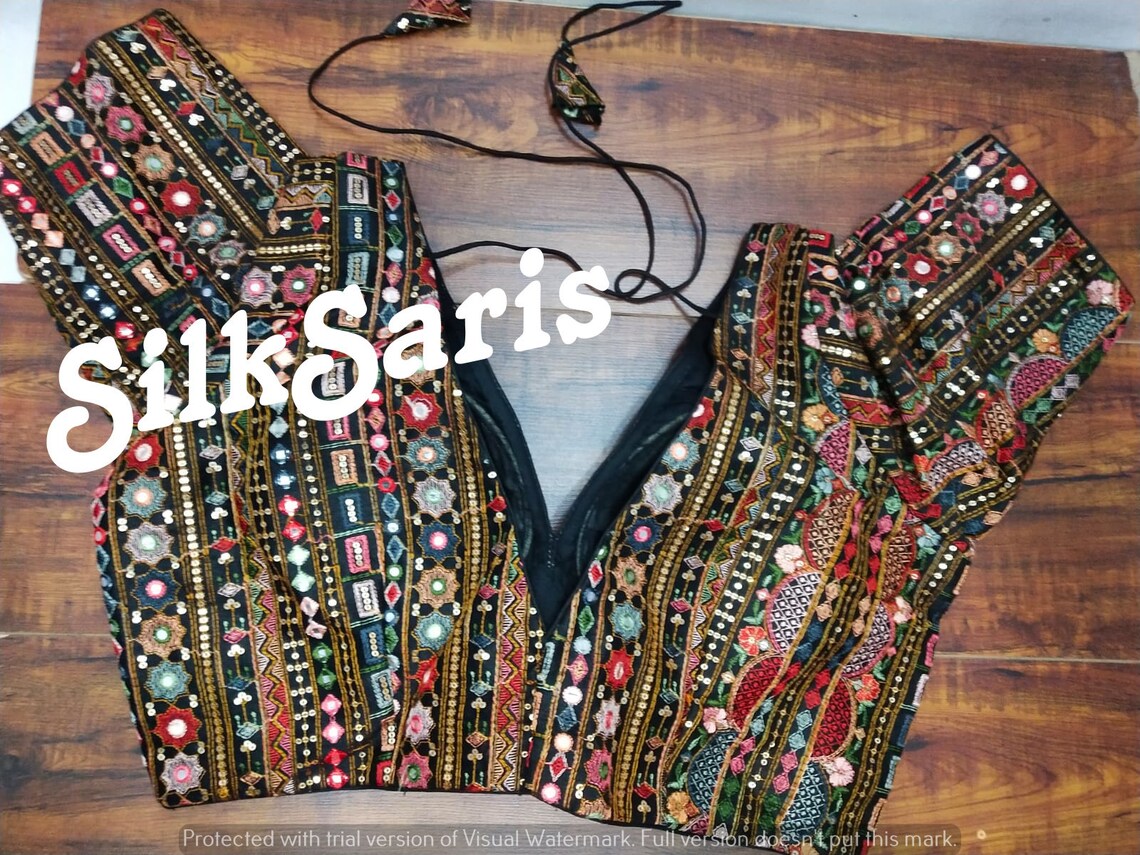 Sabyasachi Deep V Cut Blouse Designer Pattern Beautiful Saree - Etsy