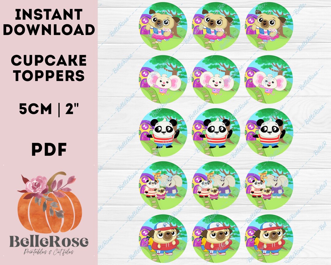 Chip En Pieper Ronde 5cm Cupcake Toppers Versiering Voor Cake ...