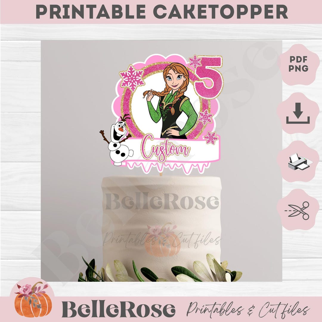 Cake Topper ~ Cut by Hand CUSTOM Caketopper Ice Queen Princes Anna ...