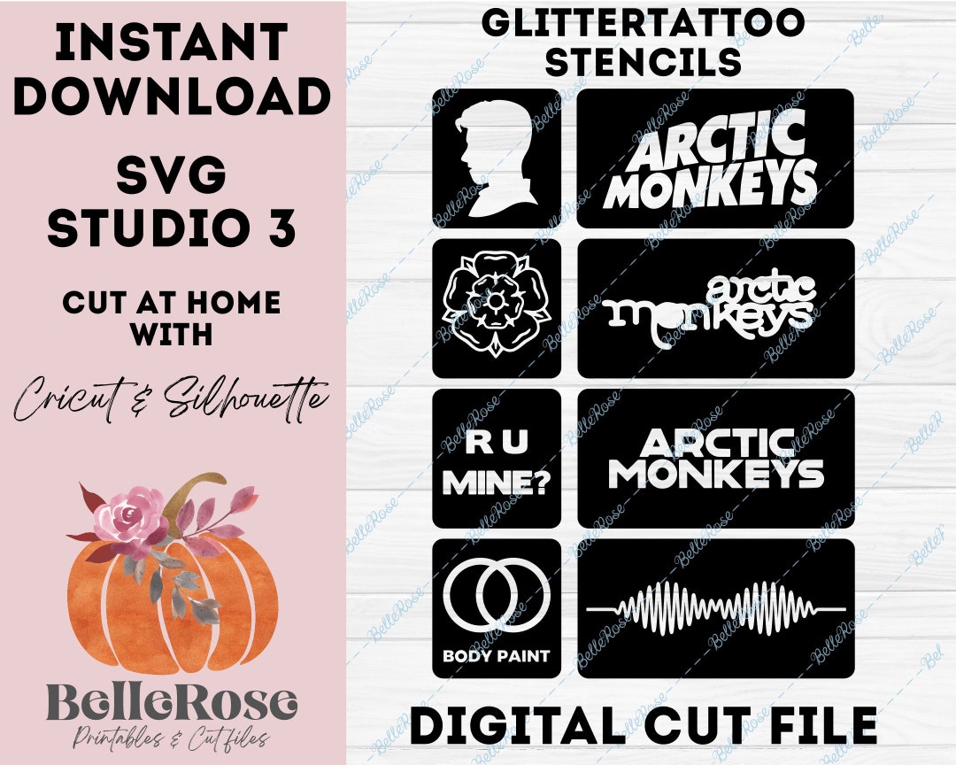 Buy Glitter or Temporary Tattoo Stencils SVG Arctic Monkeys Alex Turner ...