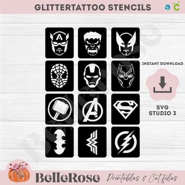 Superhero Tattoo Stencil - Etsy
