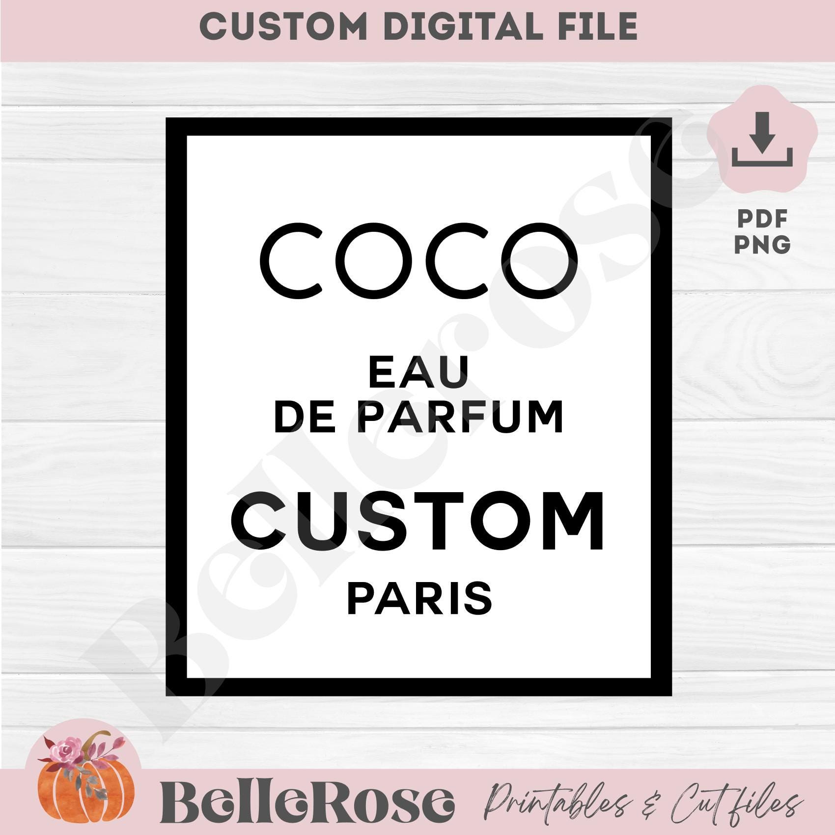 Custom Digital Designer Label COCO Perfume Party Sticker Parfum Bottle ...