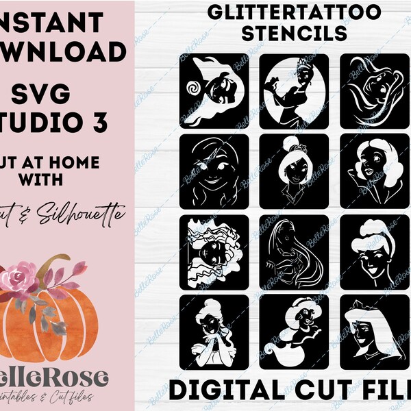 Glitter Tattoo Stencils Svg - Etsy