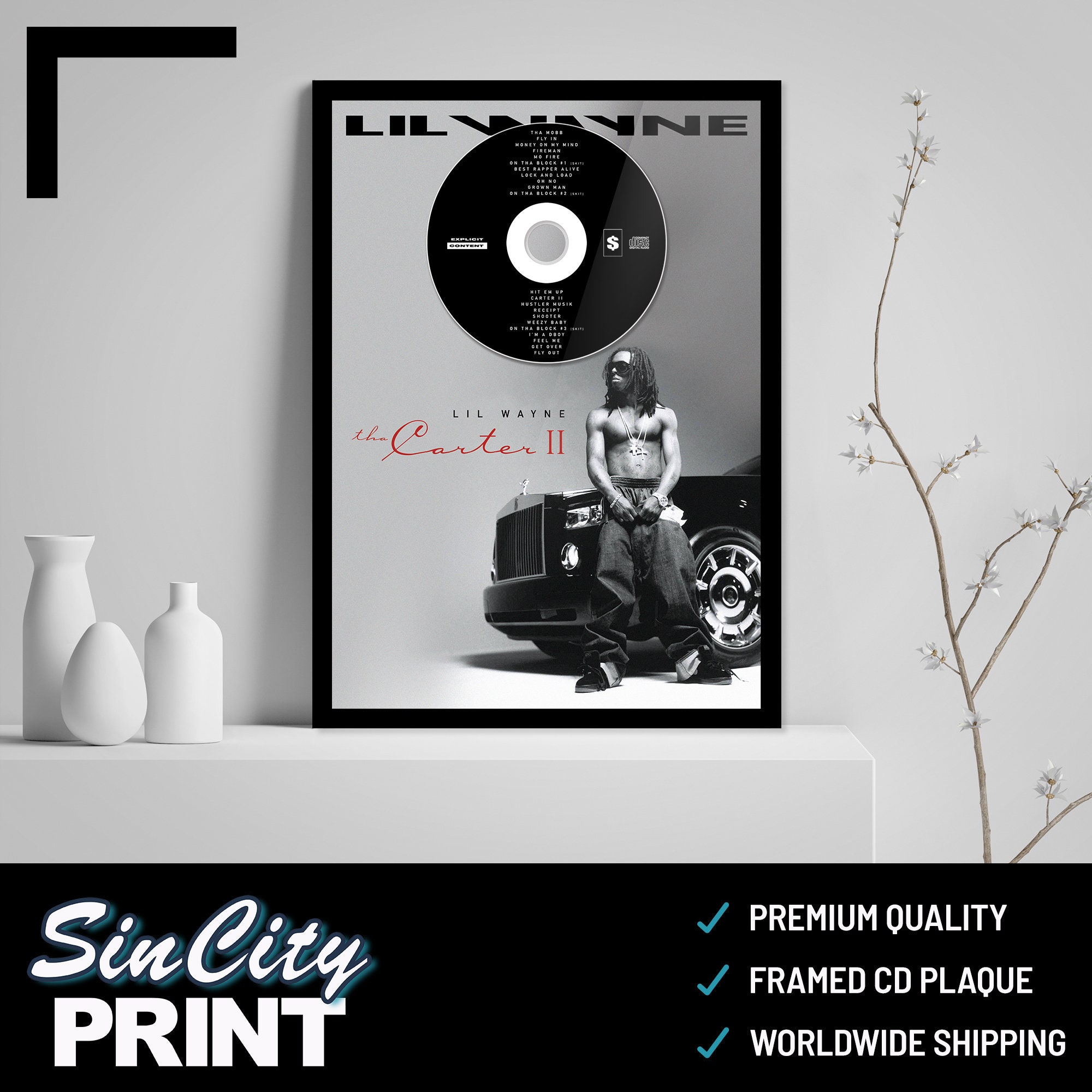 Lil Wayne 'tha Carter II' Framed CD Album Plaque - Etsy