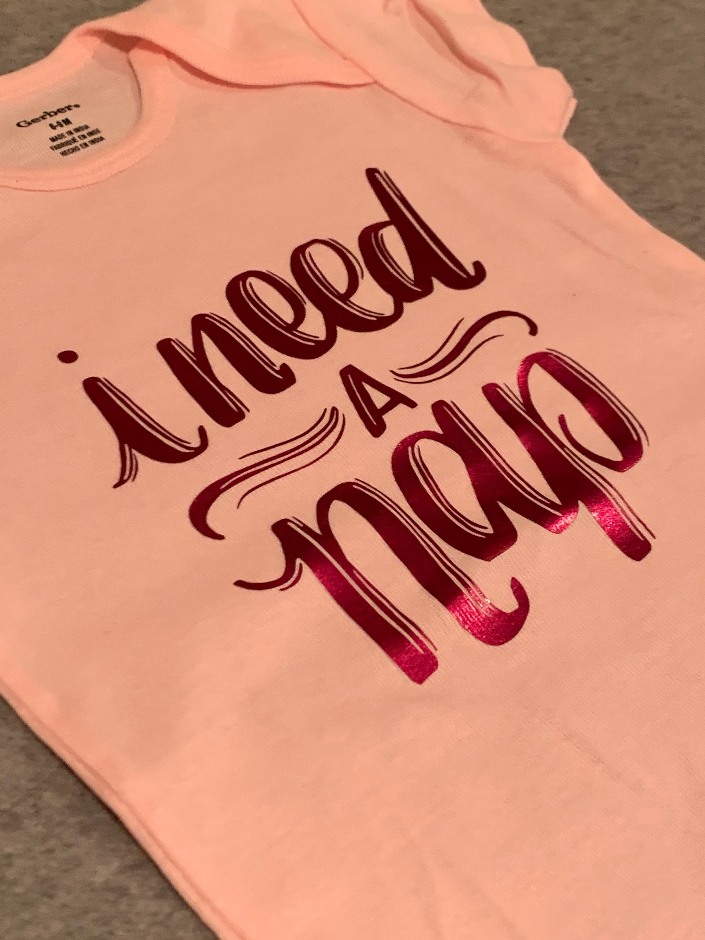 I Need A Nap Pink Baby Girl Onesie Size 6-9 Months | Etsy