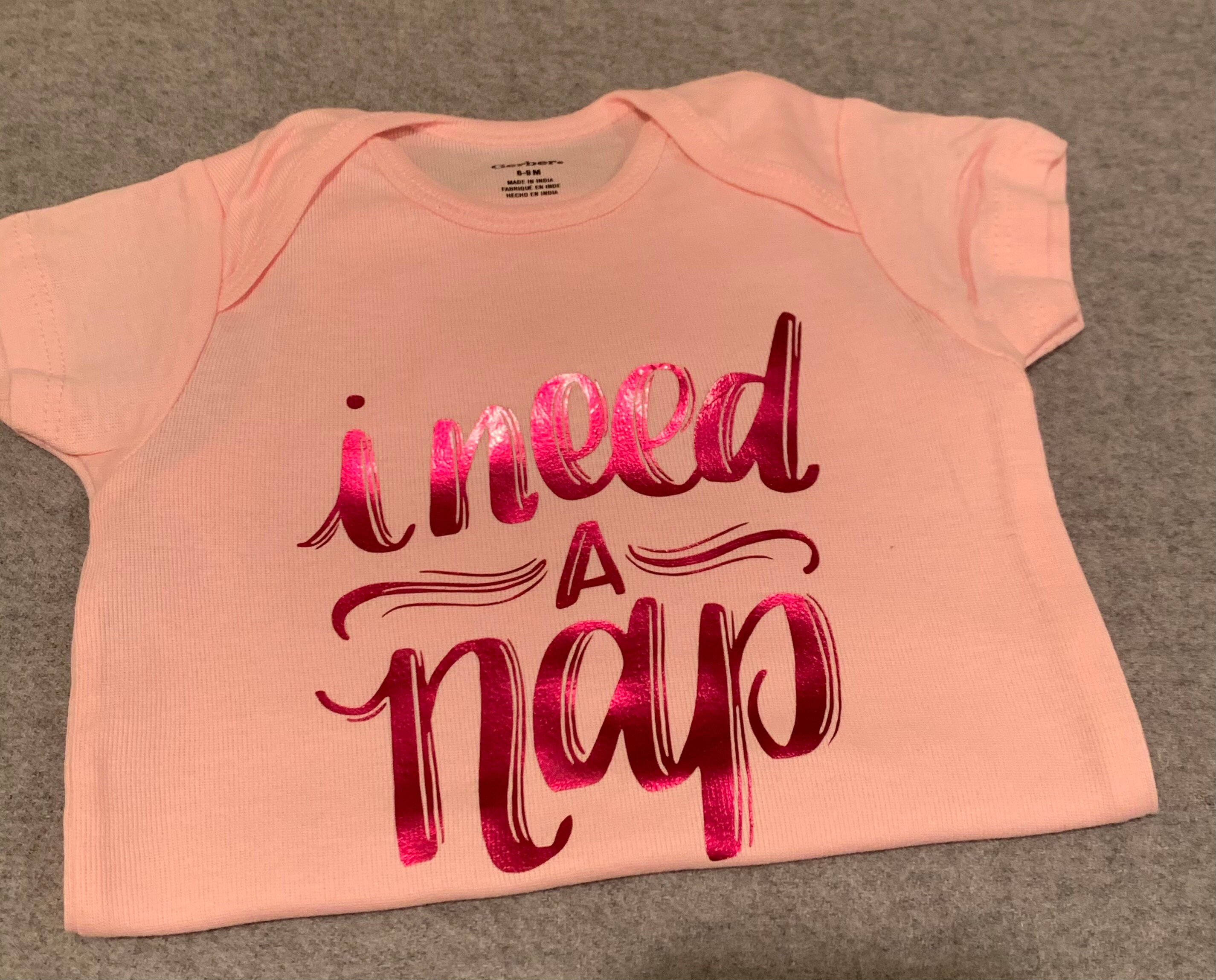 I Need A Nap Pink Baby Girl Onesie Size 6-9 Months | Etsy