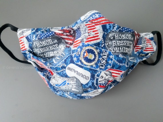 Air Force Face Mask USA USAF Fighter Pilot American Flag | Etsy