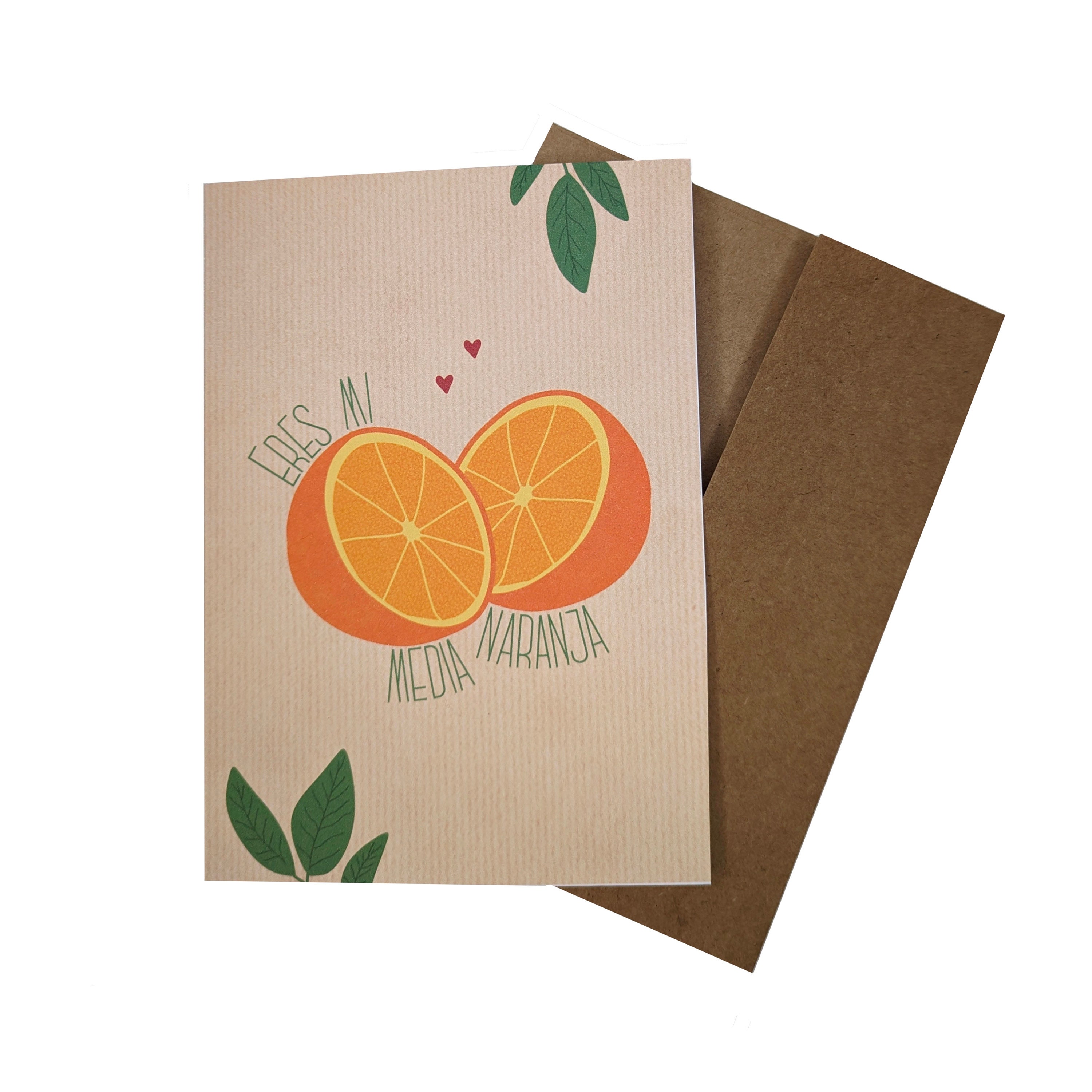 Mi Media Naranja Valentine's Day Card (spanish)| 5x7 Card With Kraft ...