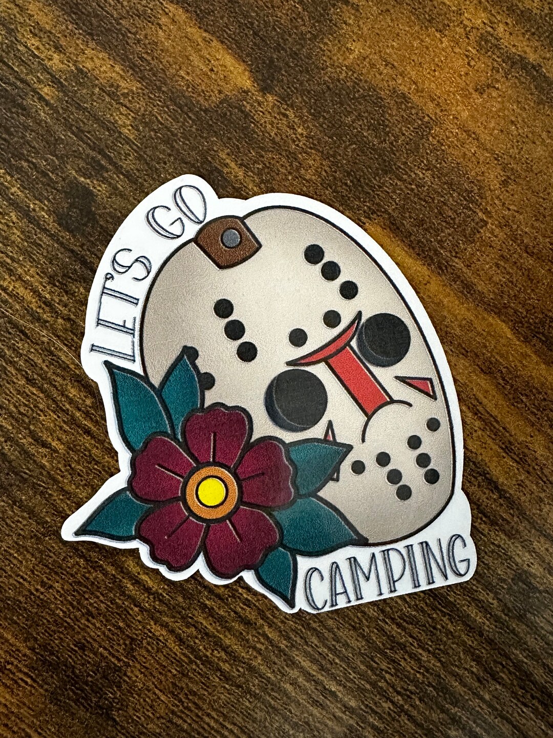 Let's Go Camping Jason Voorhees Matte Vinyl Sticker - Traditional ...