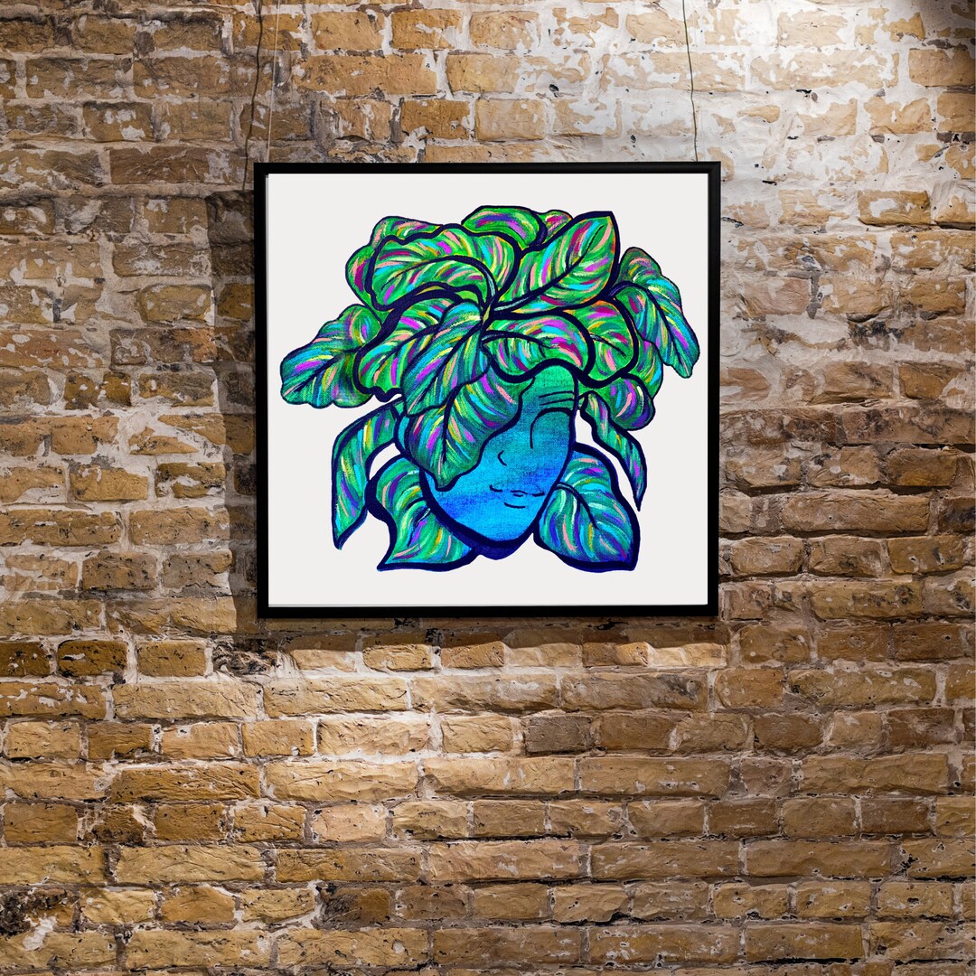 Keep Growing Printable Art Wall Decor, Plant Head, Digital Download Art ...