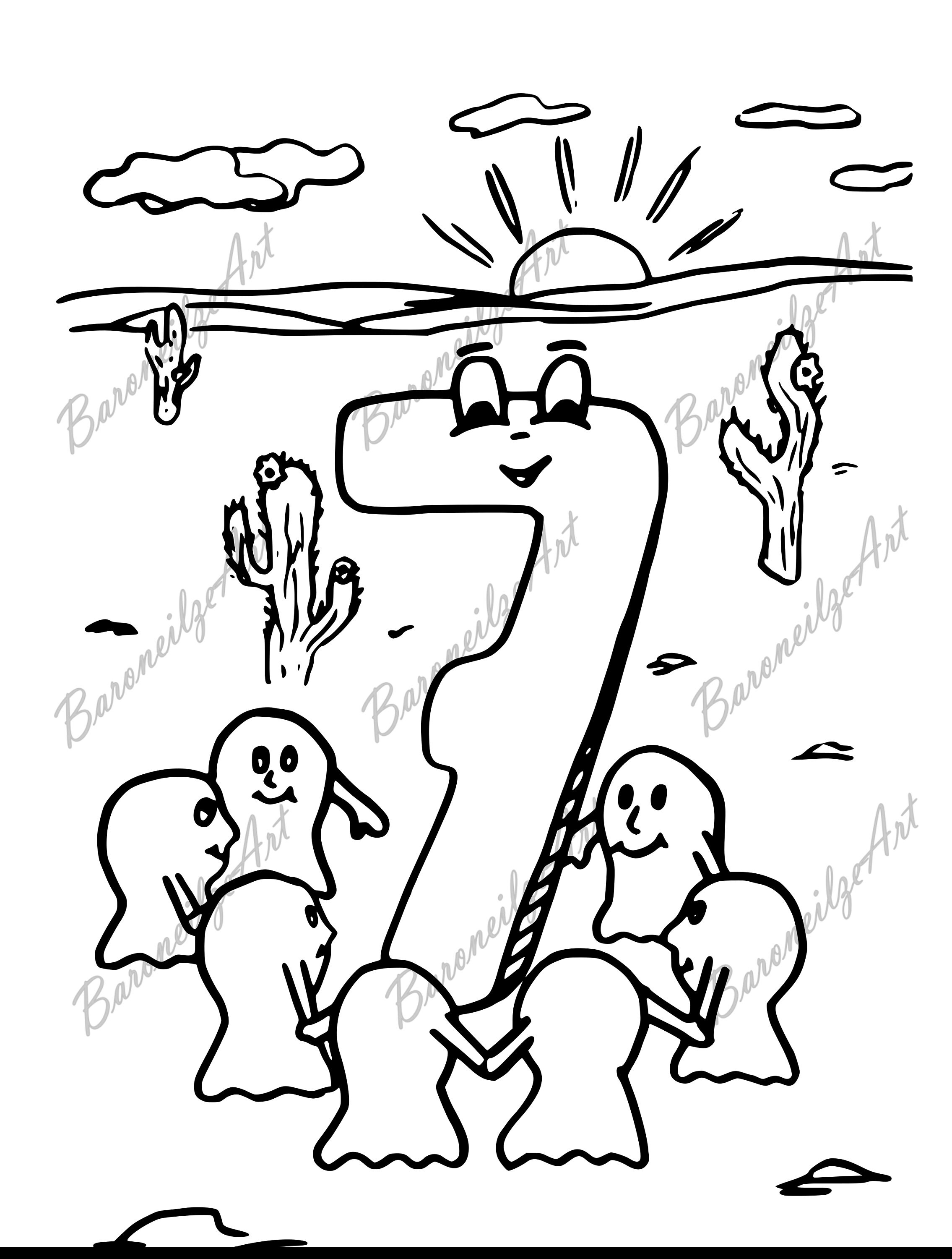 Number 7 Coloring Pages For Kids Coloring Pages