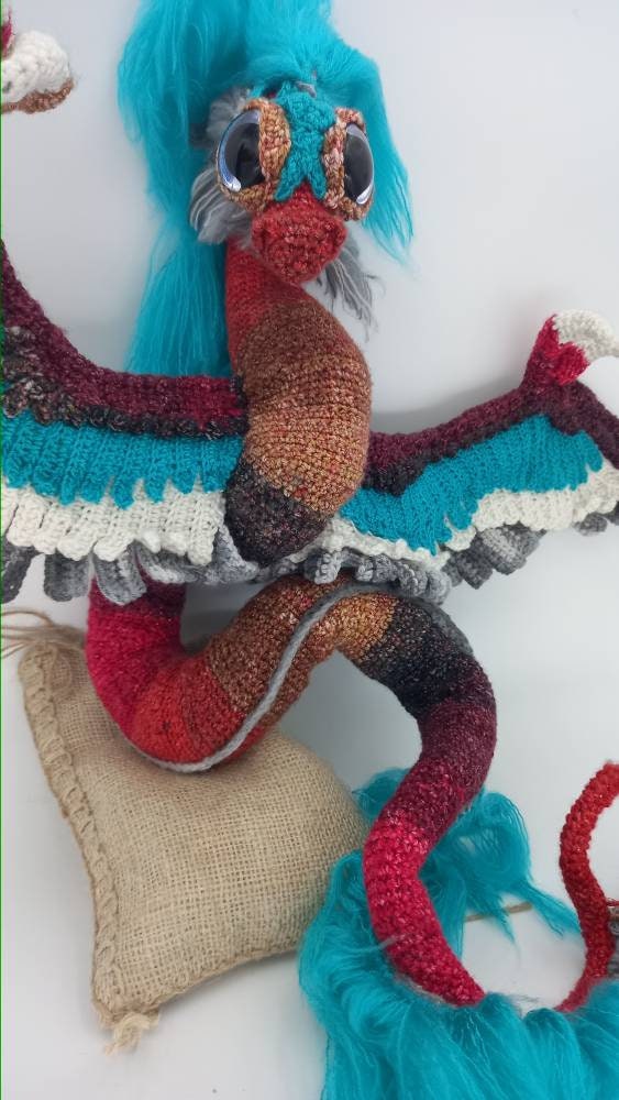 Quetzacotl Dragon Crochet Figure - Etsy