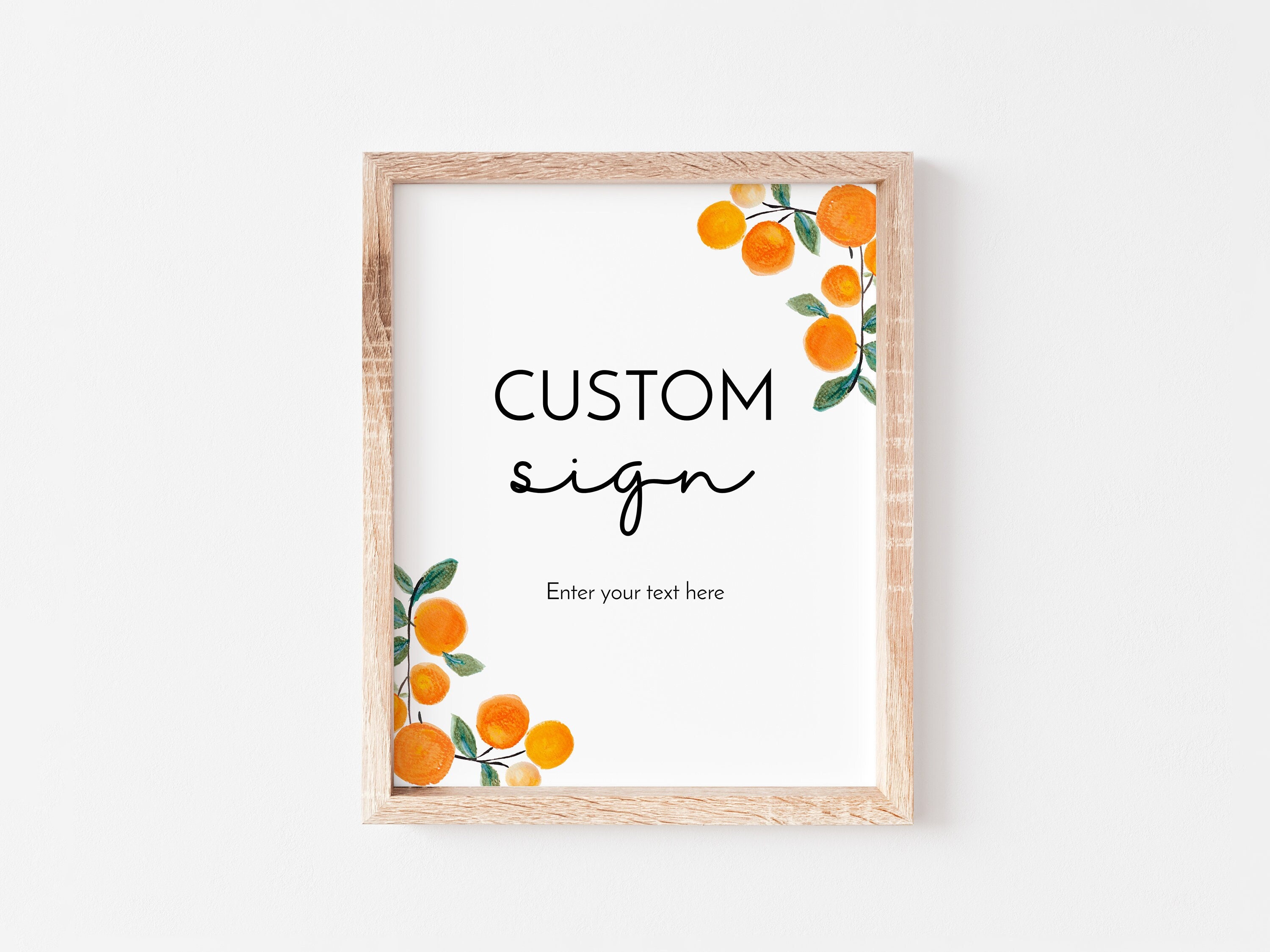 Party Décor Banners & Signs 007 EDITABLE Little Cutie Citrus Birthday ...