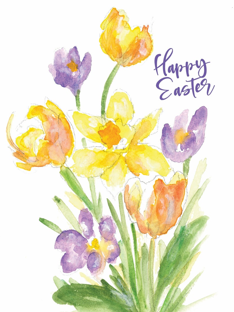 Easter Cards, Spring Flowers, Boxed Easter Cards, Daffodils, Tulips ...