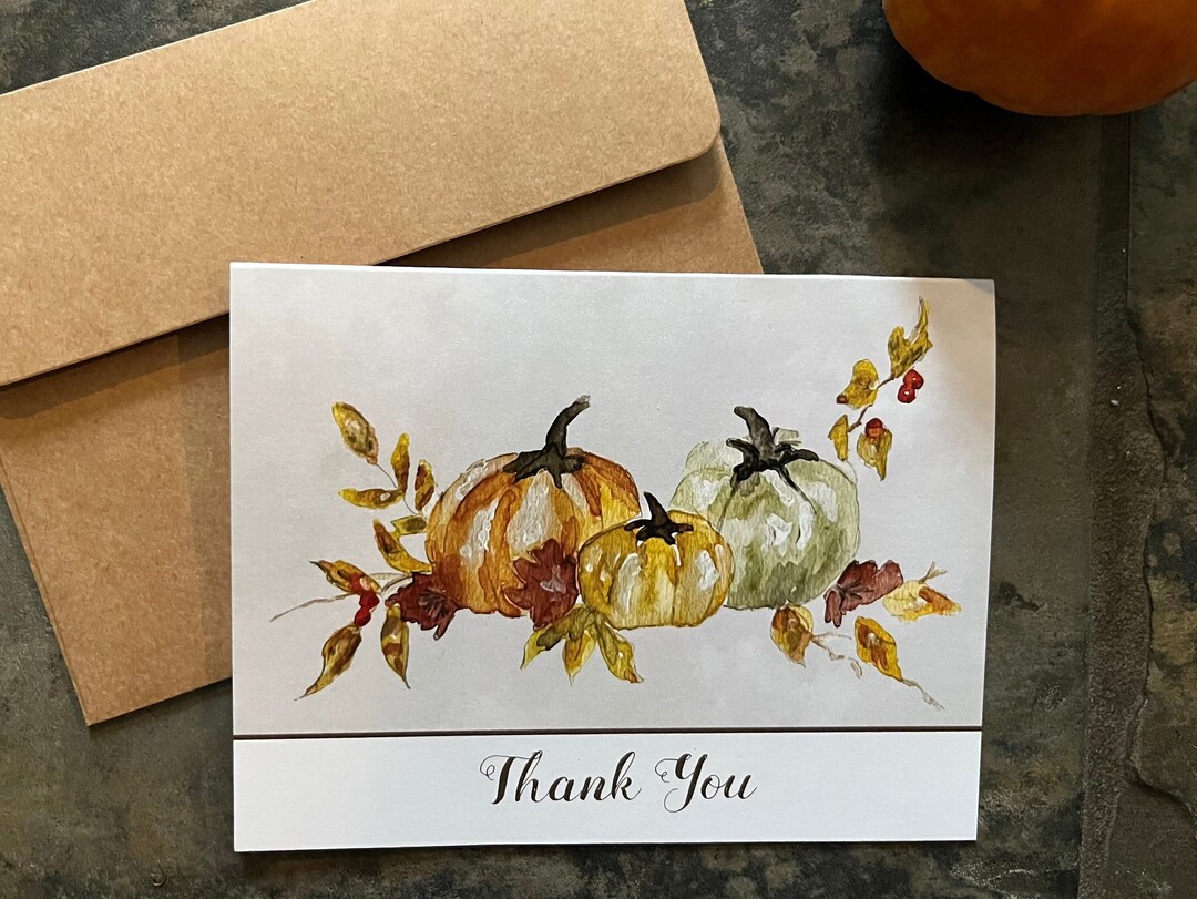 Thank You Notes, Fall Thank You Notes, Pumpkin Thank You Notes, Boxed ...
