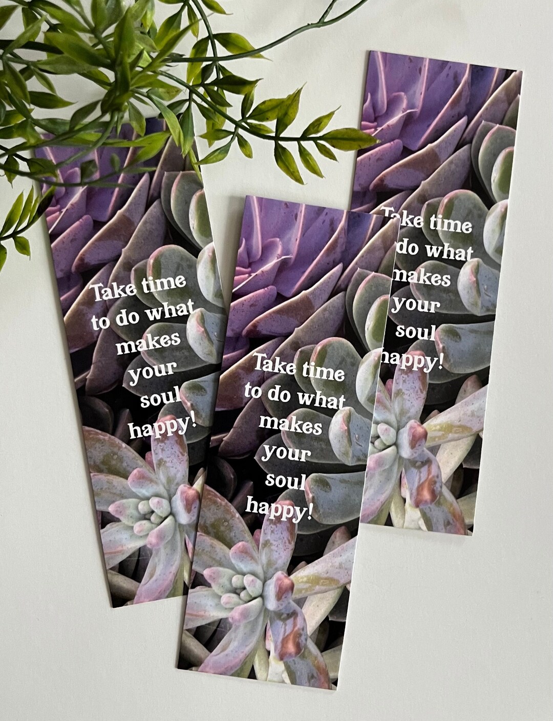 Set of 3 Bookmarks, Gift for Reader, Succulents, Succulent Bookmark ...