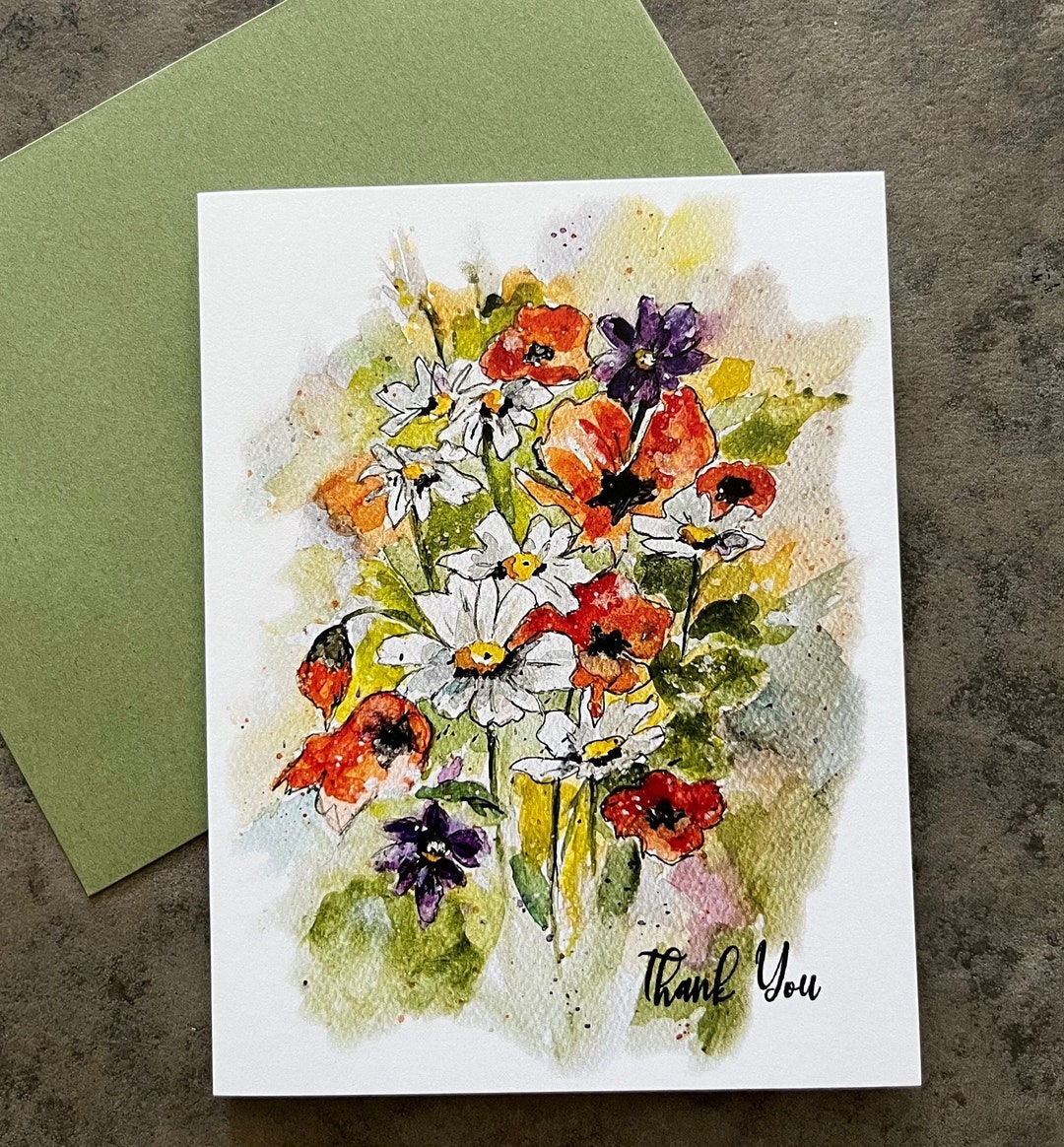 Thank You Notes, Flowered Thank You Notes, Flower Thank You Notes ...