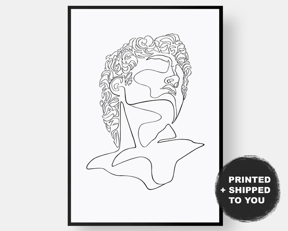 Greek Statue Bust Minimal Line Drawing Print Greek Mythology | Etsy