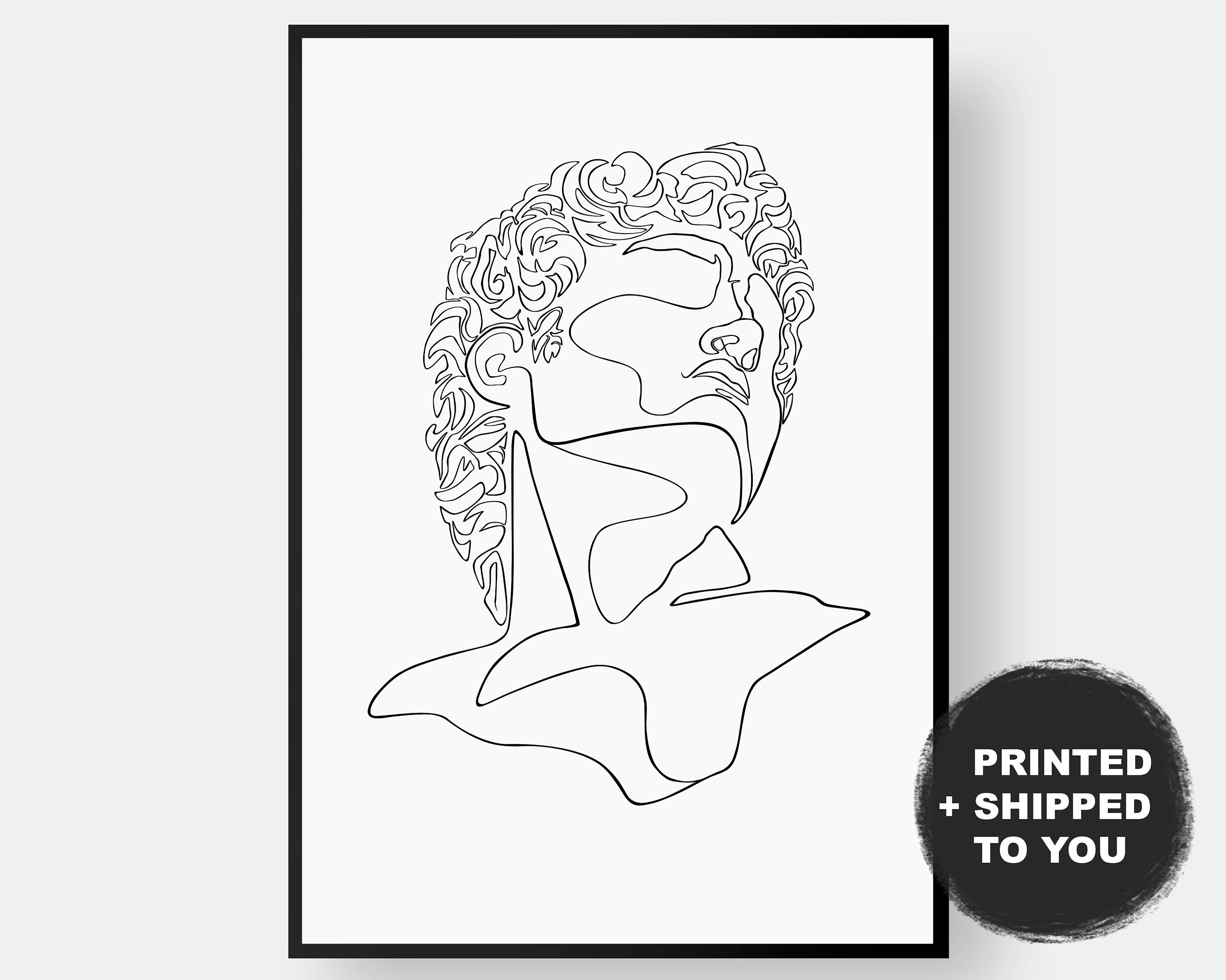 Greek Statue Bust Minimal Line Drawing Print Greek Mythology - Etsy