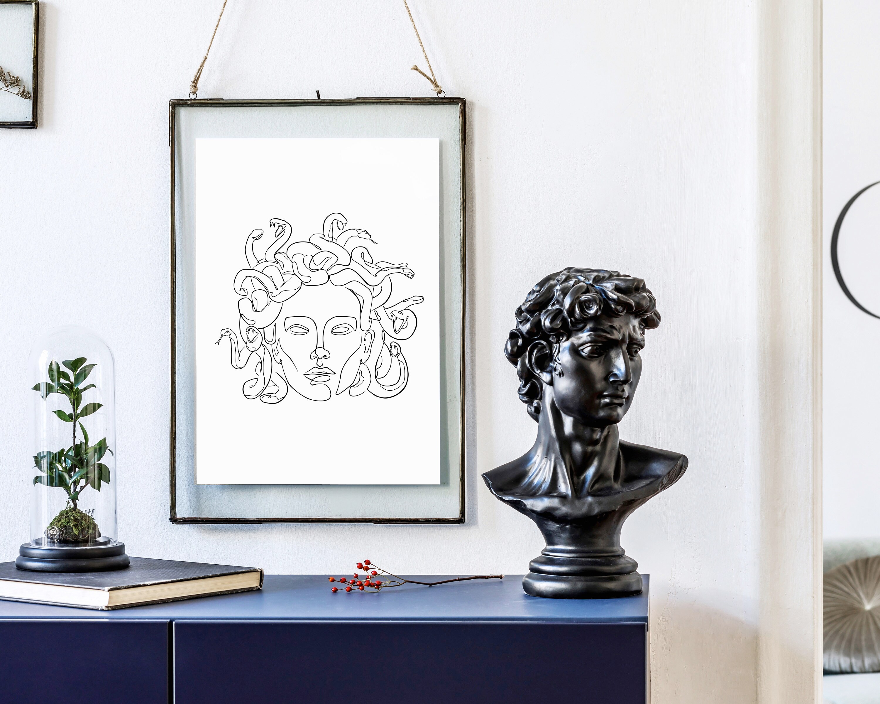 Medusa Print Medusa Wall Art Line Art Greek Line Drawing | Etsy