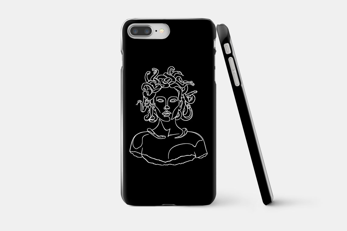 Medusa Line Art Iphone Case Snake Phone Case Black Iphone | Etsy UK