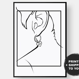 Gay Line Art, Minimal Gay Poster, Love Print, Wall Art Abstract Line ...