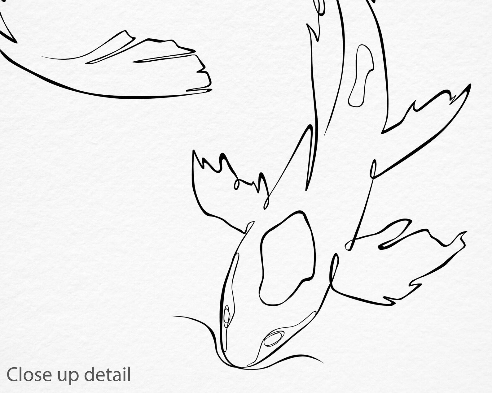 Minimal Fish Pisces Line Drawing Print Watercolour Wall Art - Etsy UK