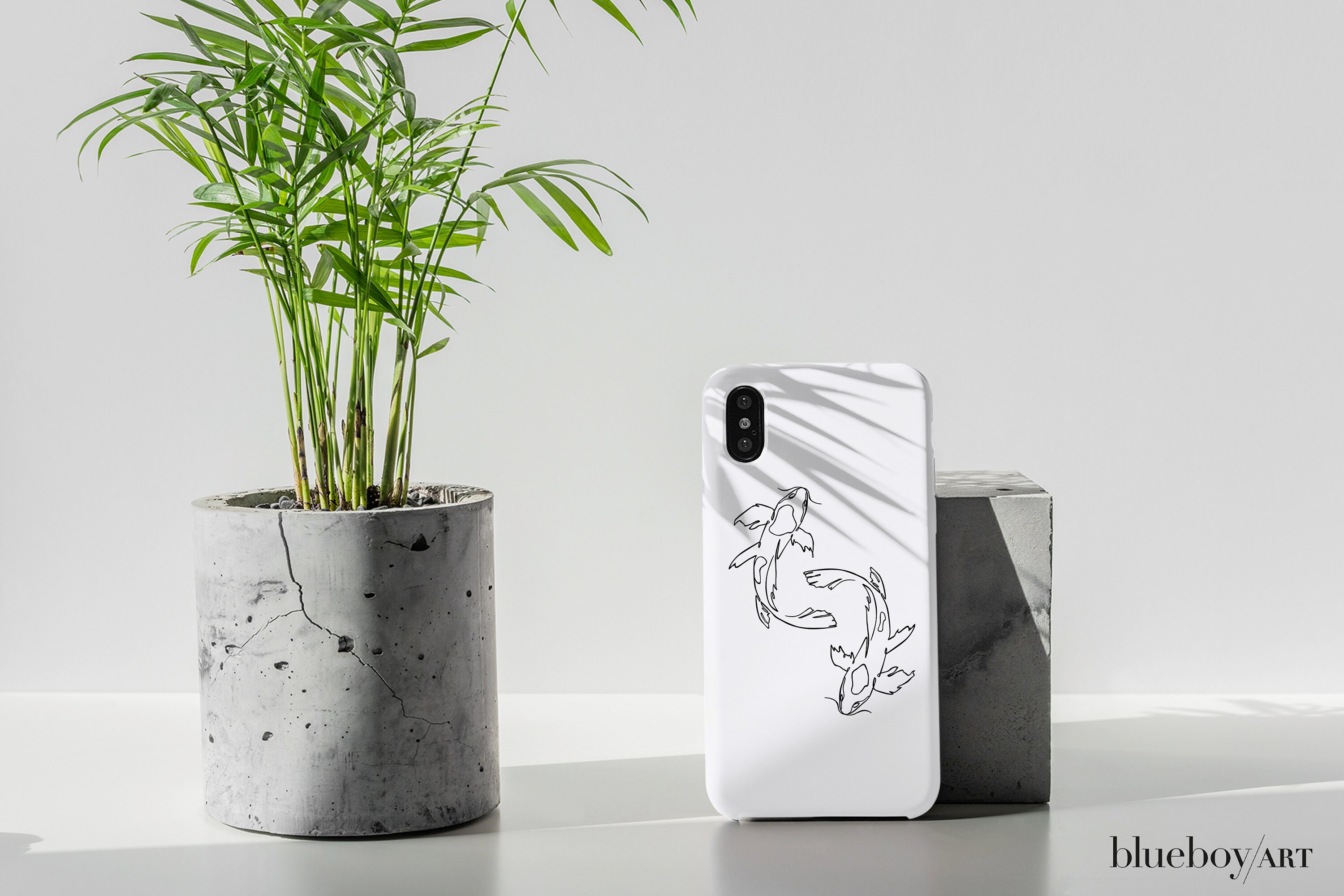 Pisces Line Art iPhone Case Koi Fish Phone case White iPhone | Etsy