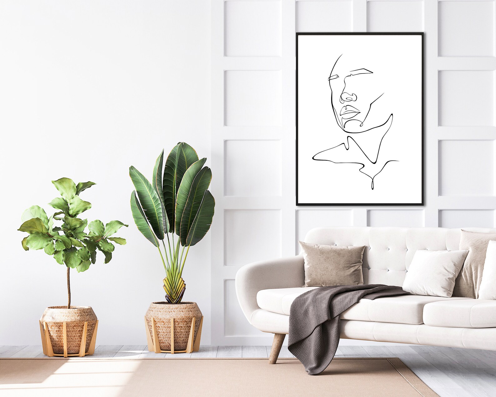 Minimal Line Drawing Print Male Portrait Wall Art Printable - Etsy UK