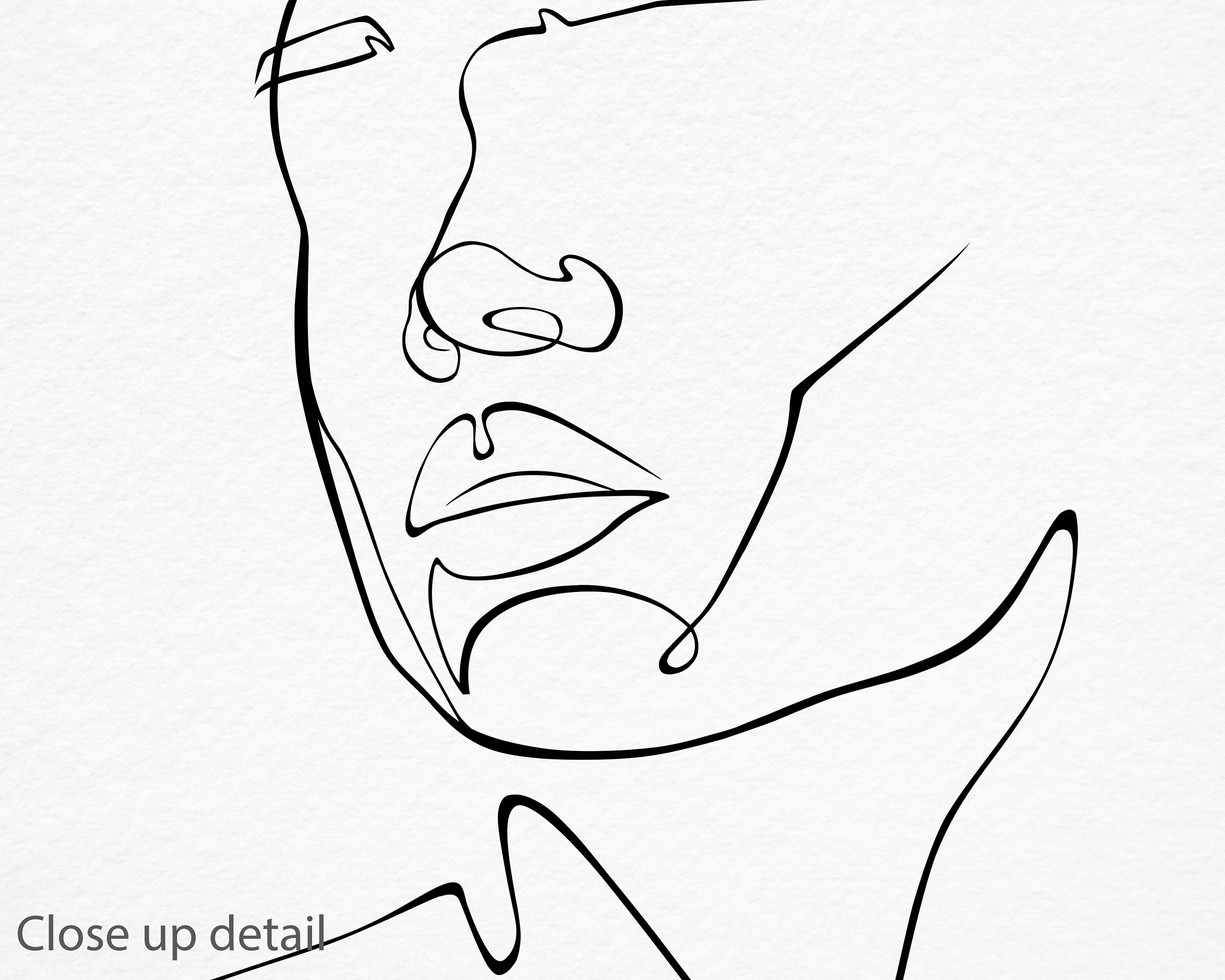 Minimal Line Drawing Print Male Portrait Wall Art Printable - Etsy UK
