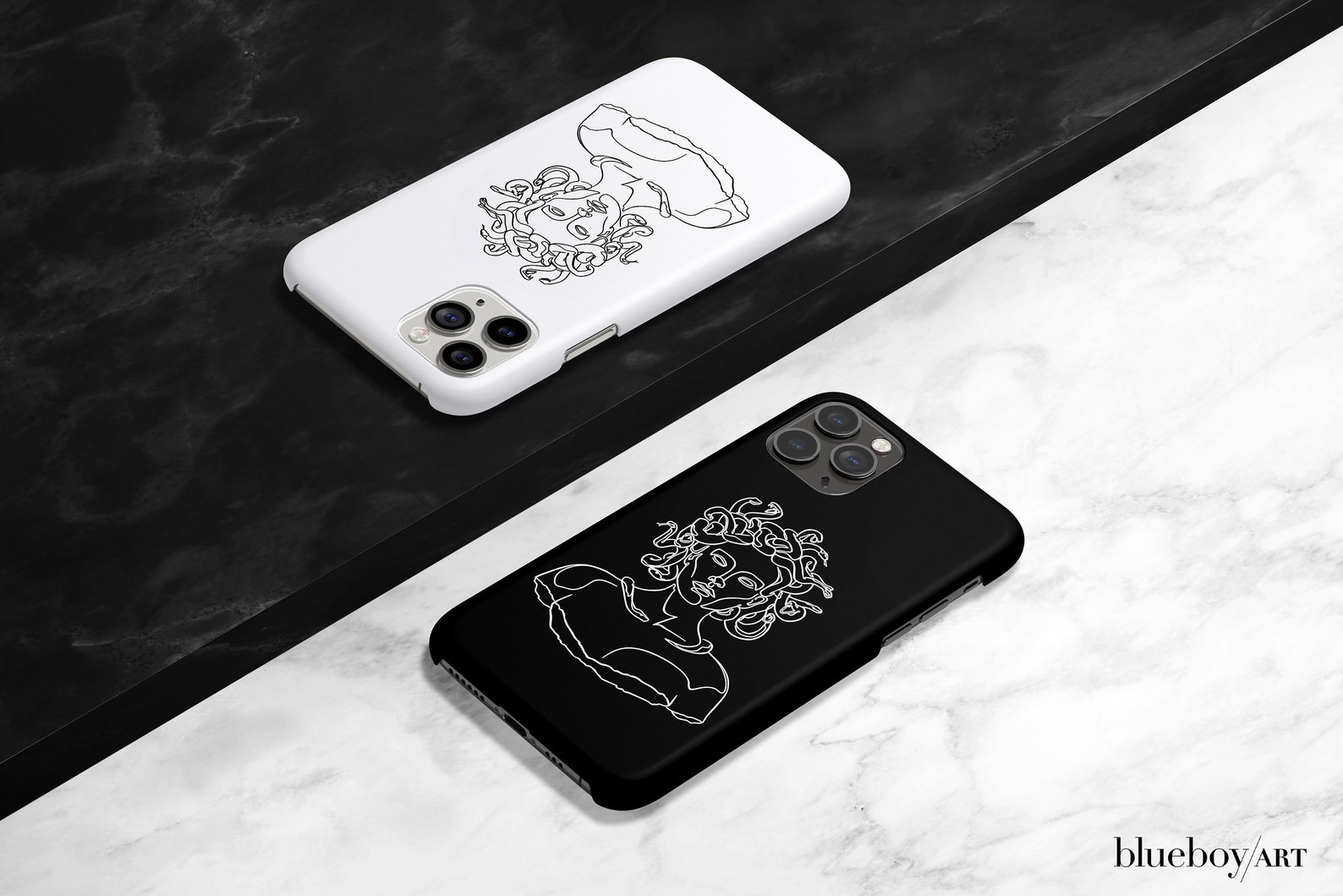 Medusa Line Art iPhone Case Snake Phone case Black iPhone | Etsy