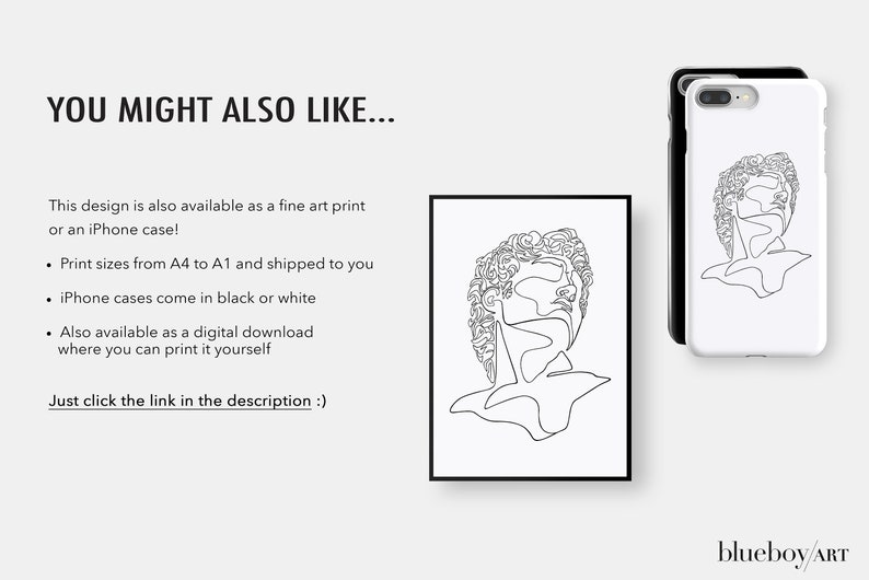 Michelangelo David Line Art NATURAL TOTE BAG Unique Greek - Etsy