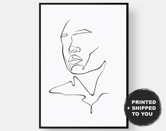 Abstract Man Portrait, Abstract Male Poster Print Face, Minimal Wall ...