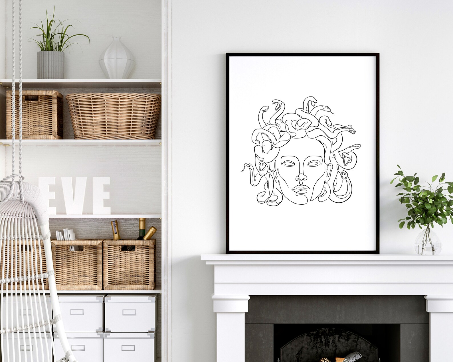 Medusa Print Medusa Wall Art Line Art Greek Line Drawing | Etsy