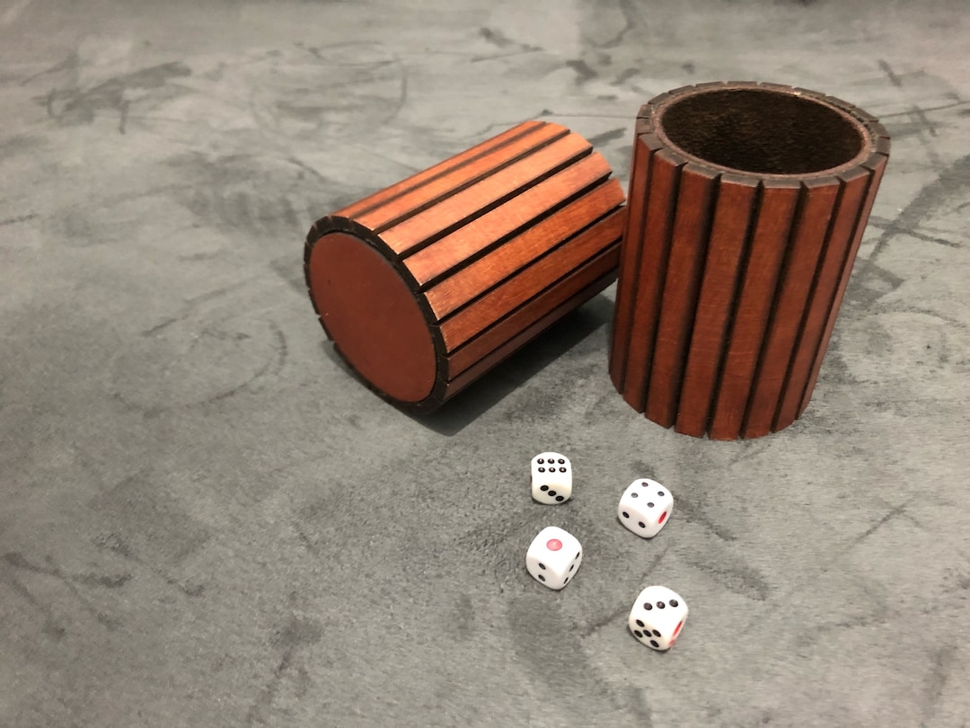 Wooden Dice Cup Set/dice Games/suede Covered Wooden Dice Cups - Etsy