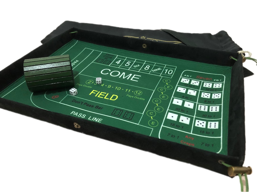 Large Vegan Suede Dice Tray With Craps Table Layout/fathers Day Gift ...