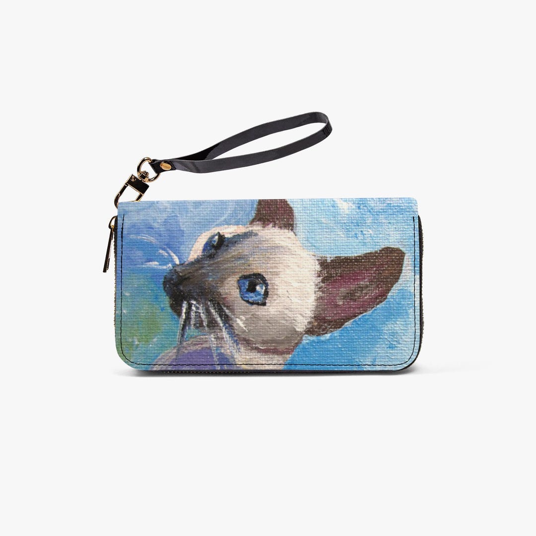 Siamese Cat-- Long Wallet With Wrist Strap - Etsy