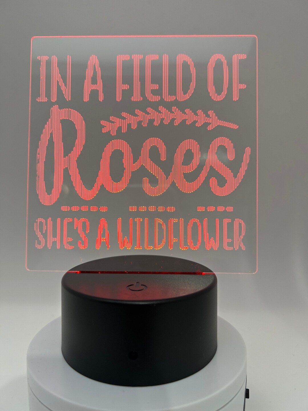 Personalized Engraved Acrylic Lighted Sign With Base, Custom Name ...