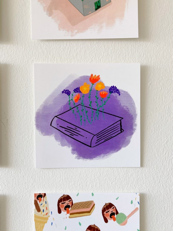 Floral Blooming Book Art Print Home Decor Prints Summer | Etsy