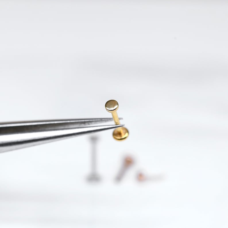 2mm TINY DISC 20G 18G 16G Threadless Stainless Steel - Etsy