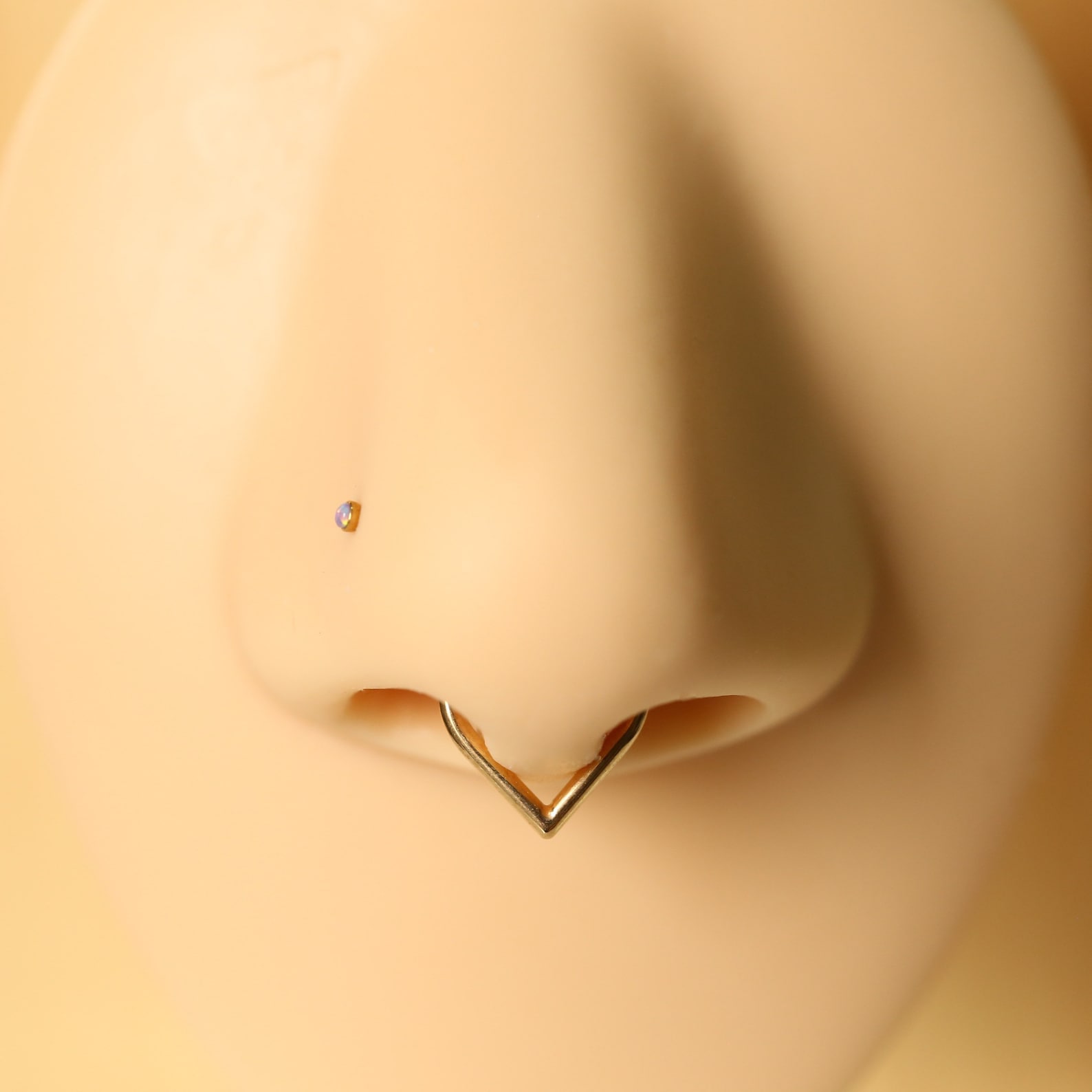 16G TITANIUM Teardrop Triangle 8mm Hinged Segment Ring - Etsy