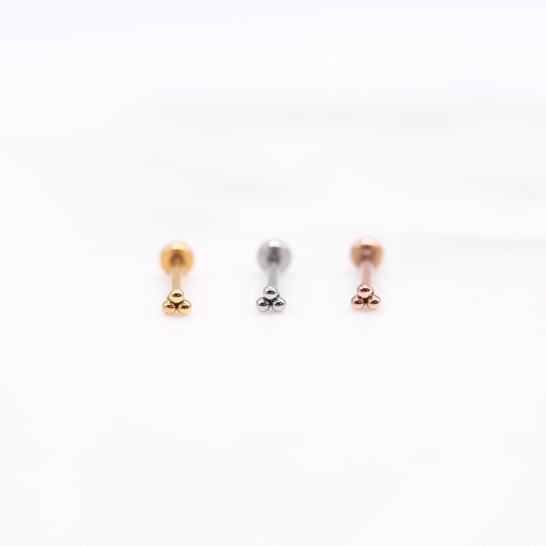 Ultra Tiny 2mm TRI-BEAD Nose Ring Threadless Nose Stud - Etsy
