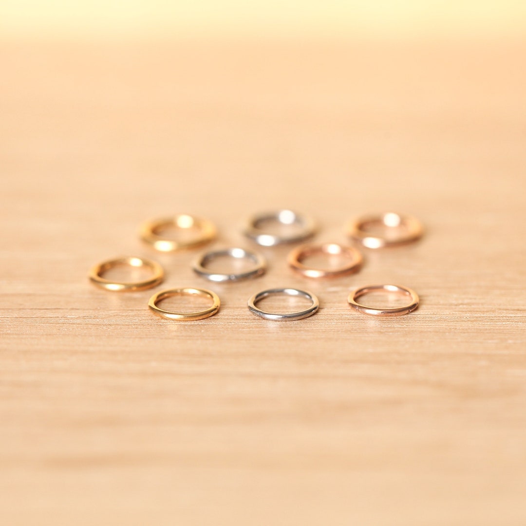 6mm Tiny PLAIN Helix Ring Hoop Segment Ring • Clicker Hoop • Seamless ...