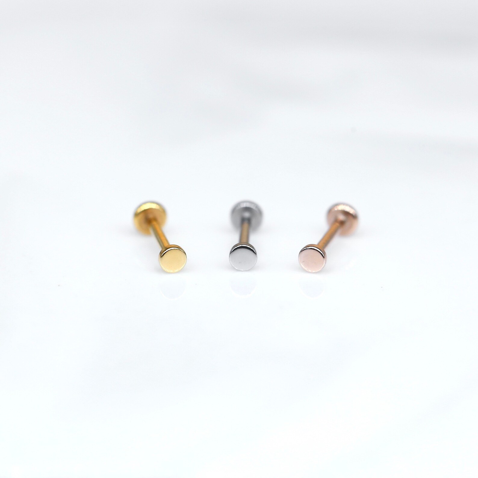 2mm TINY DISC 20G 18G 16G Threadless Stainless Steel - Etsy