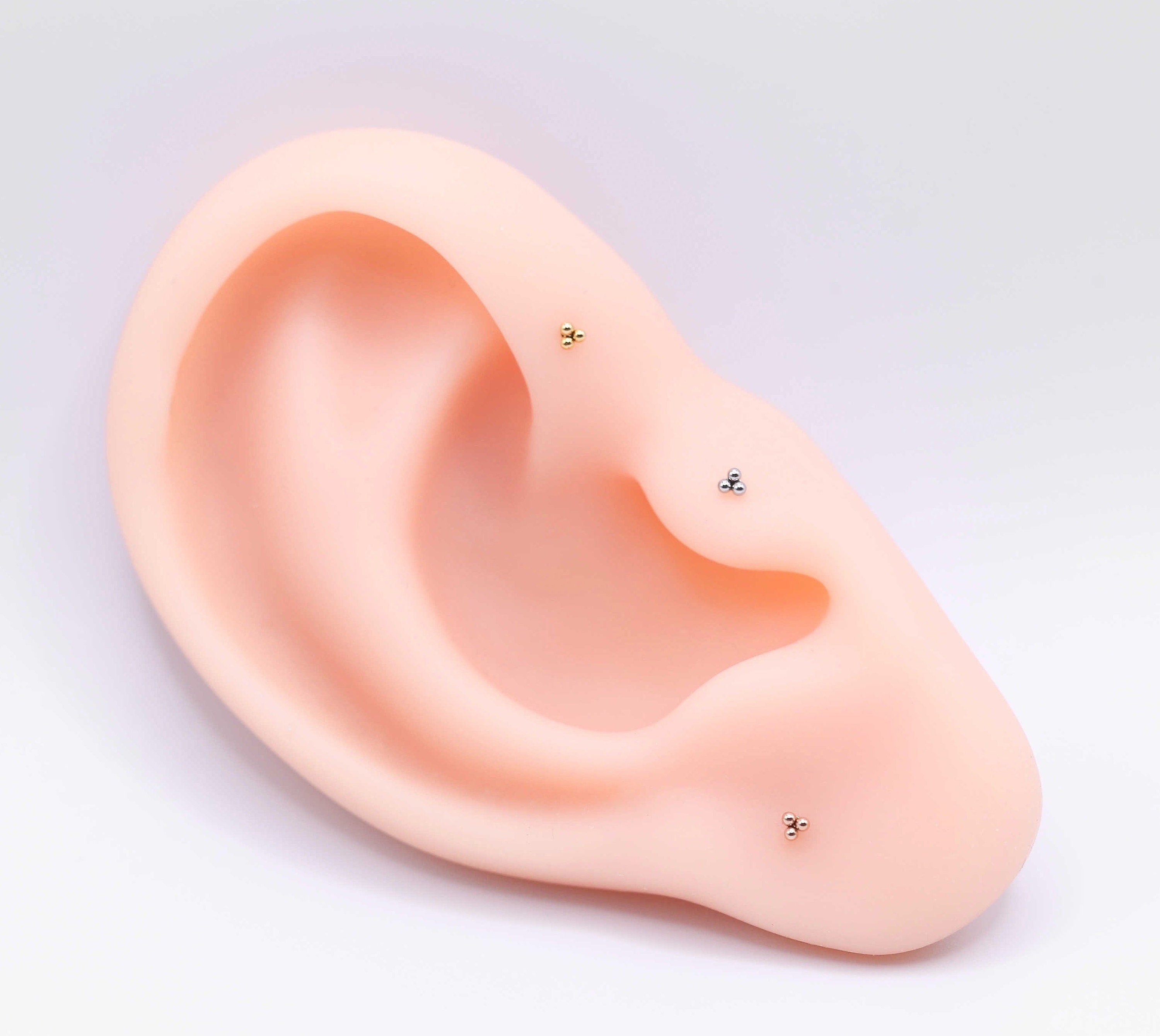 Ultra Tiny 2mm TRI-BEAD Nose Ring Threadless Nose Stud - Etsy