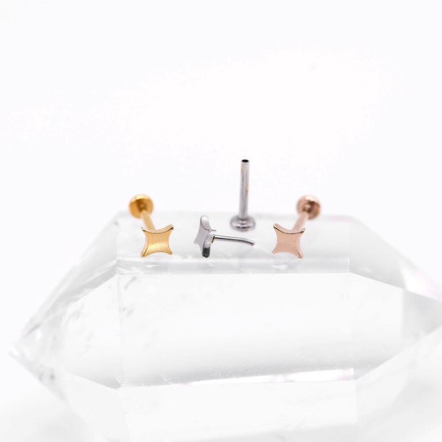 20G/18G/16G Tiny Cz Push Pin Labret Threadless Flat Back - Etsy