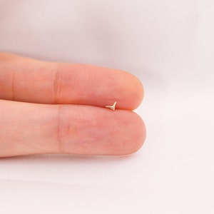 14K Gold Super Tiny Cute Nose Ring Solid Gold and Titanium Labret Stud ...