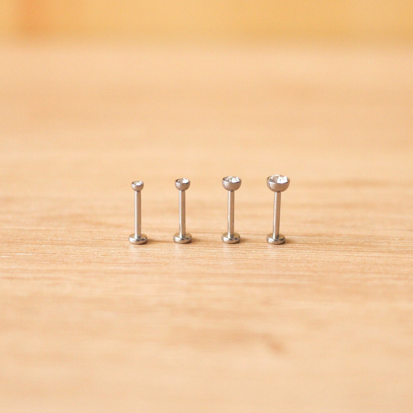 Teeny Tiny 20g Labret Stud Clear Gem Stud - Etsy