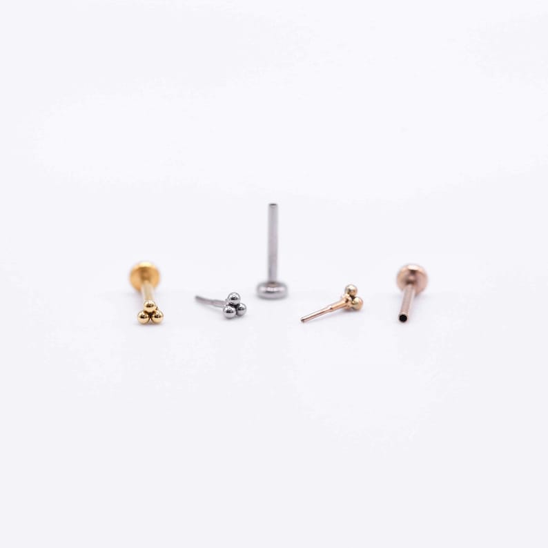 Ultra Tiny 2mm TRI-BEAD Nose Ring Threadless Nose Stud - Etsy