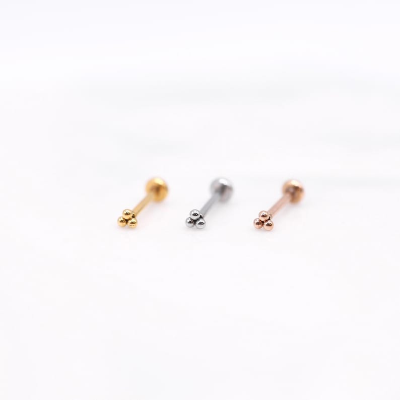 Ultra Tiny 2mm TRI-BEAD Nose Ring Threadless Nose Stud - Etsy